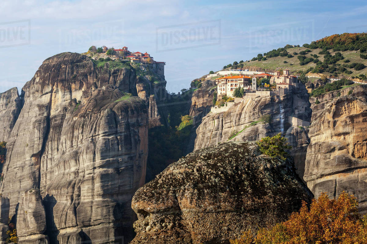 Monastery On A Cliff; Meteora, Greece - Royalty-free Stock Photo | Dissolve