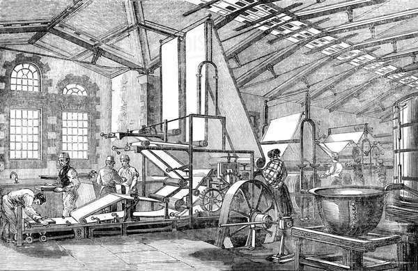 The Illustrated London News Etching From 1854. The Bank Note Paper Mill ...