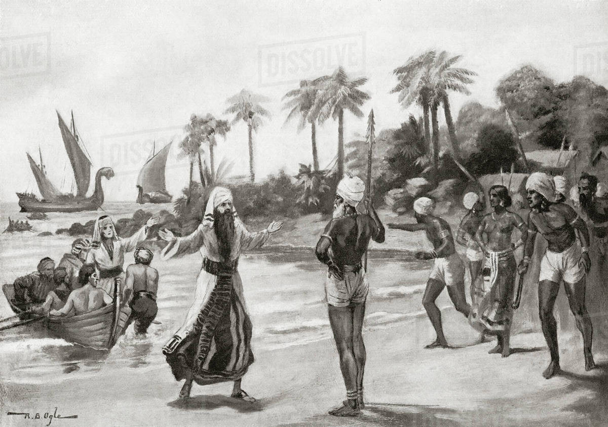 Arrival of the Jewish pilgrims exiled from Israel at Kochi aka Cochin ...