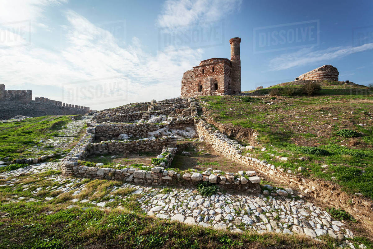 Selcuk Castle And Mosque With Minaret; Ephesus, Turkey - Royalty-free ...
