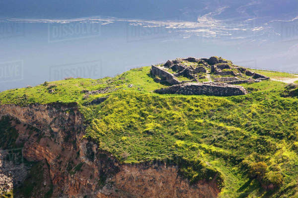 Ancient Ruins On The West Side Of Galilee; Galilee, Israel - Royalty ...