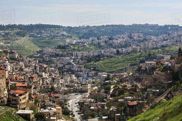 View Looking South From The Temple Mount Where The Kidron Valley Joins ...