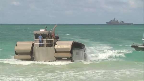 Footage of the Ultra Heavy-Lift Amphibious Connector (UHAC) at Marine ...
