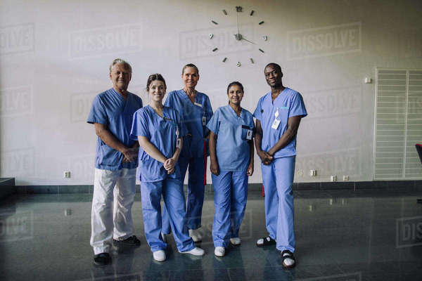 Full length portrait of confident diverse healthcare professionals ...
