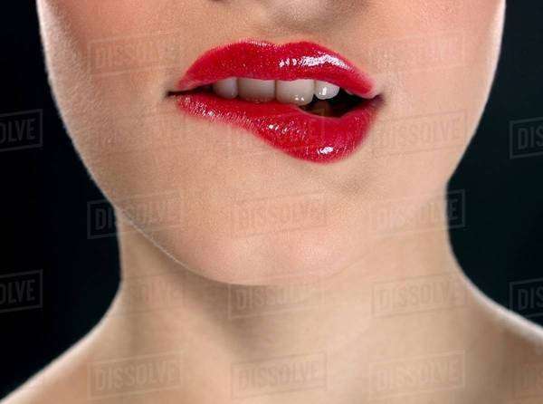 Red lips, close-pu - Royalty-free Stock Photo | Dissolve