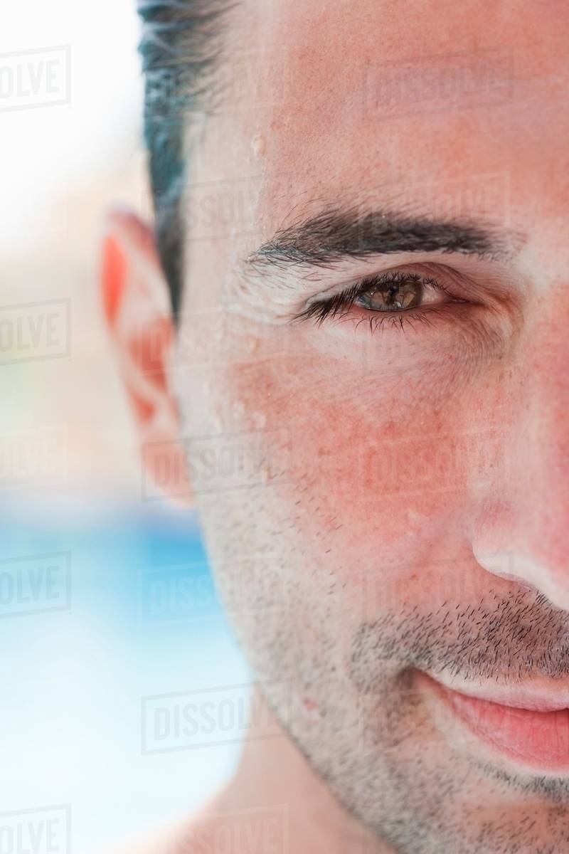 Man With Wet Face Close Up - Royalty-free Stock Photo | Dissolve