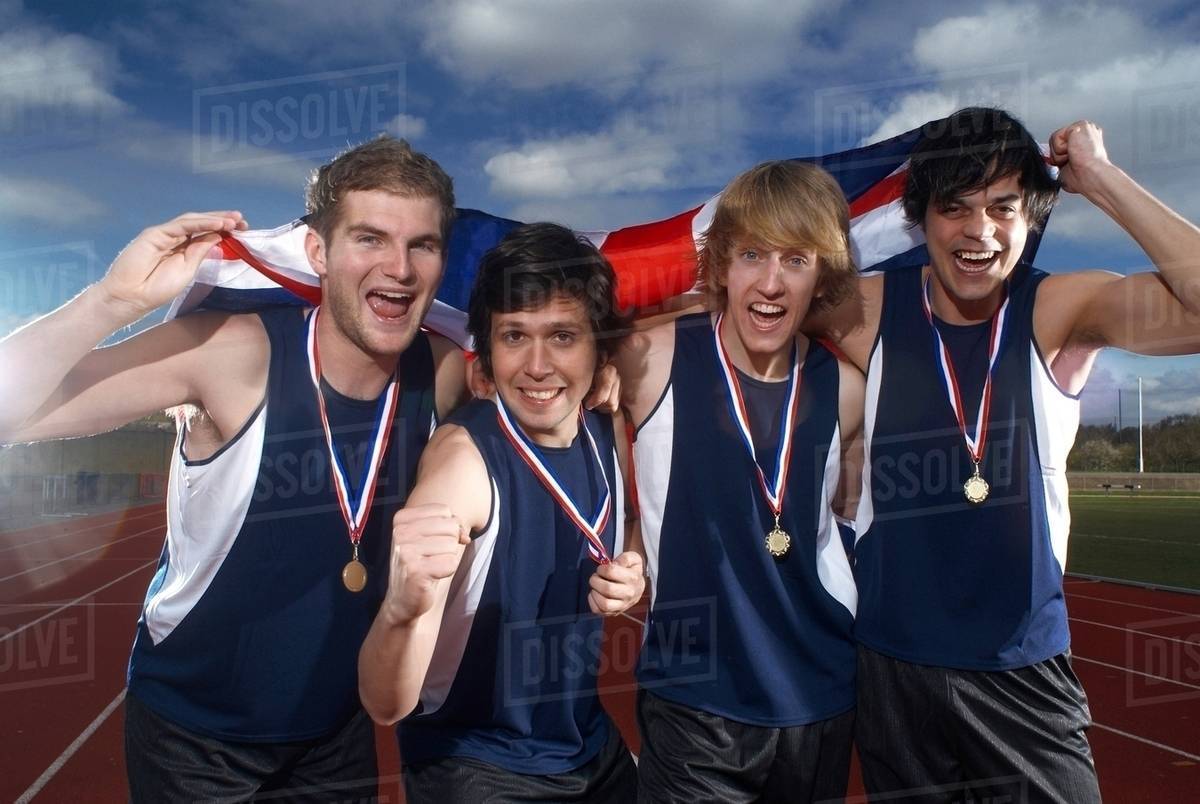 Athletes celebrating - Stock Photo - Dissolve