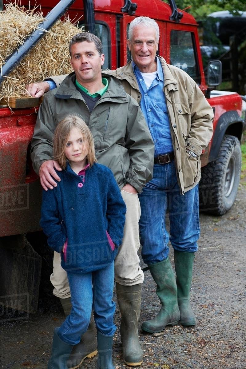 Family with 4x4 Landrover - Stock Photo - Dissolve