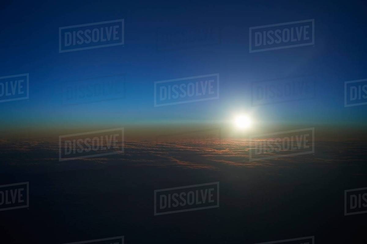 Aerial view of sunrise over cloudscape - Royalty-free Stock Photo ...