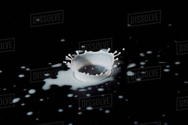 Close up of splashing drop of milk - Royalty-free Stock Photo | Dissolve