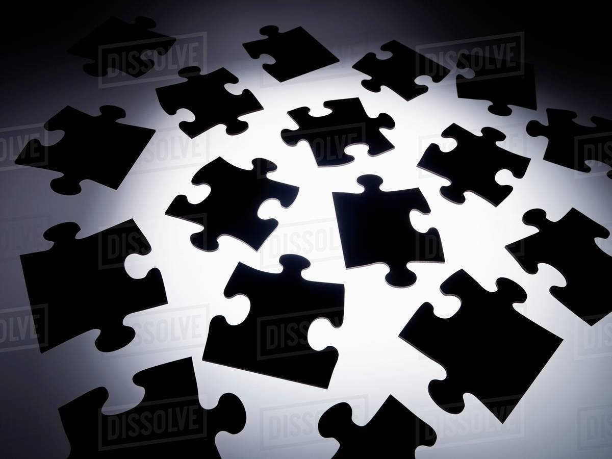 Group of disorganized jigsaw puzzle pieces - Royalty-free Stock Photo ...