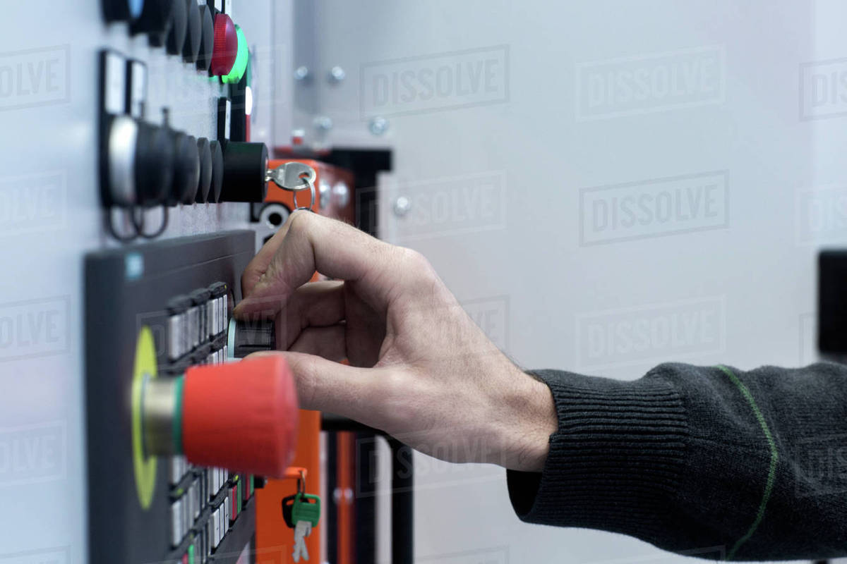 Engineer at control panel, close-up - Royalty-free Stock Photo | Dissolve