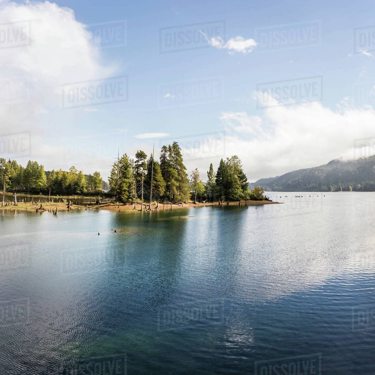 Landscape view of Comox Lake, Coutenay, Vancouver Island, British ...