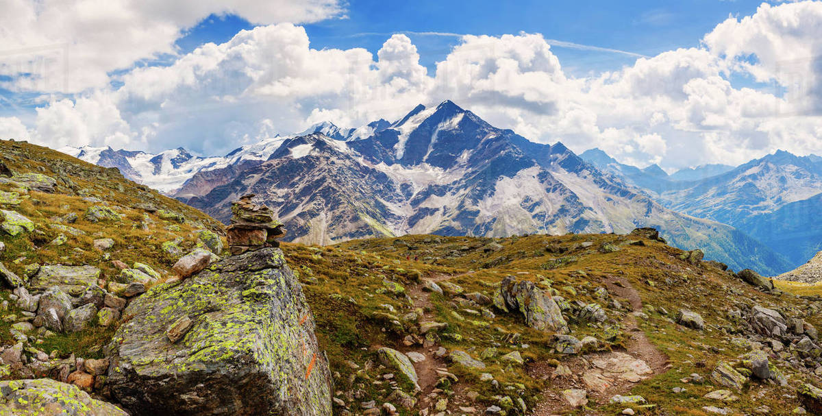 Stack of rocks in mountains, Santa Caterina Valfurva, Bormio, Italy ...