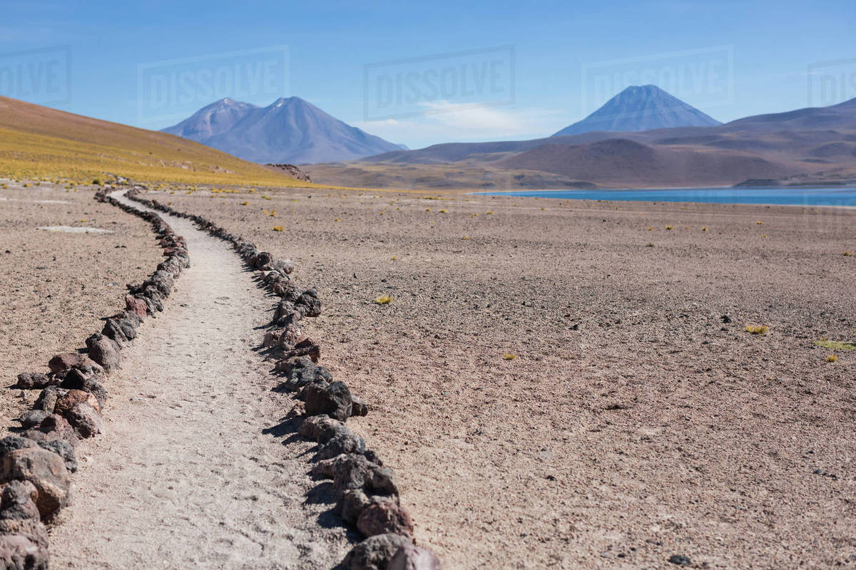 Path in sand in desert, San Pedro de Atacama, Chile - Royalty-free ...