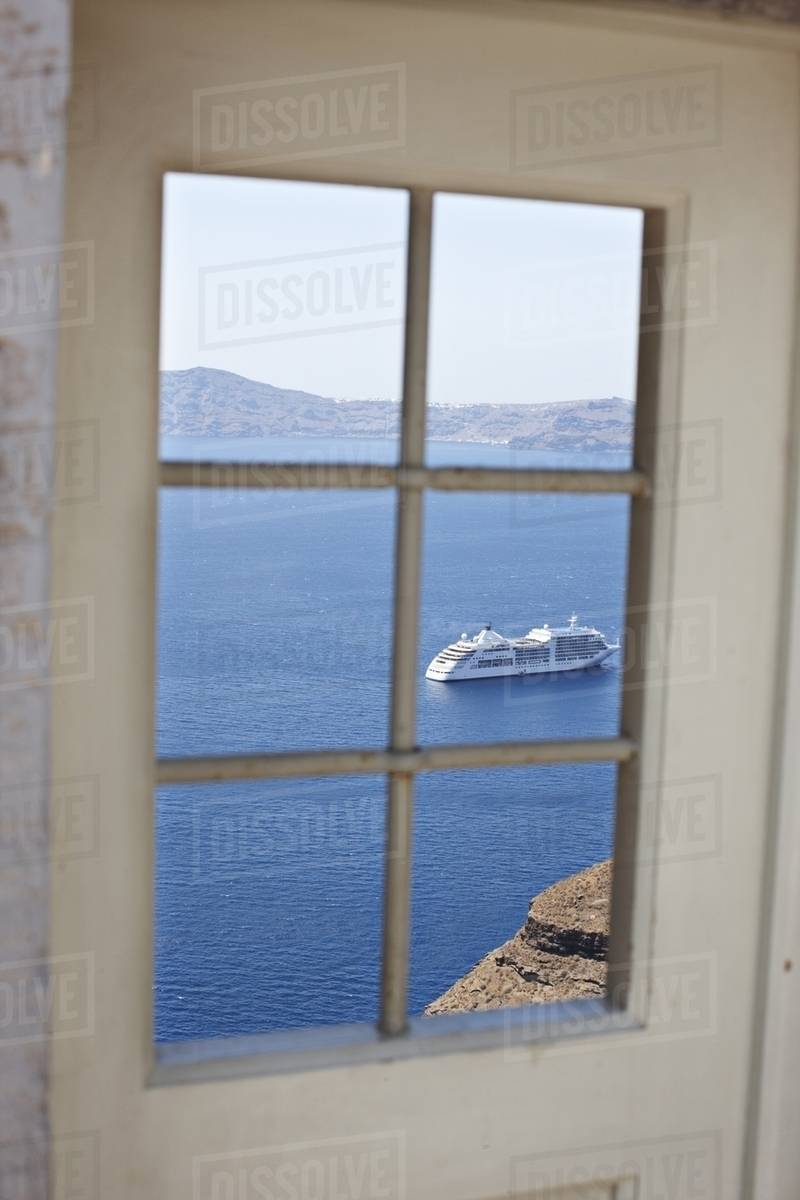 Cruise ship viewed from window - Royalty-free Stock Photo | Dissolve
