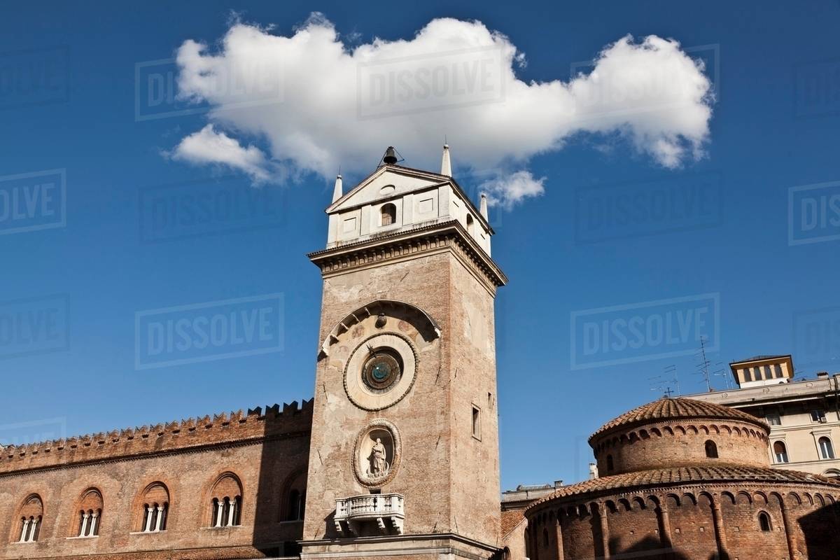 Ornate clock tower in town square - Royalty-free Stock Photo | Dissolve