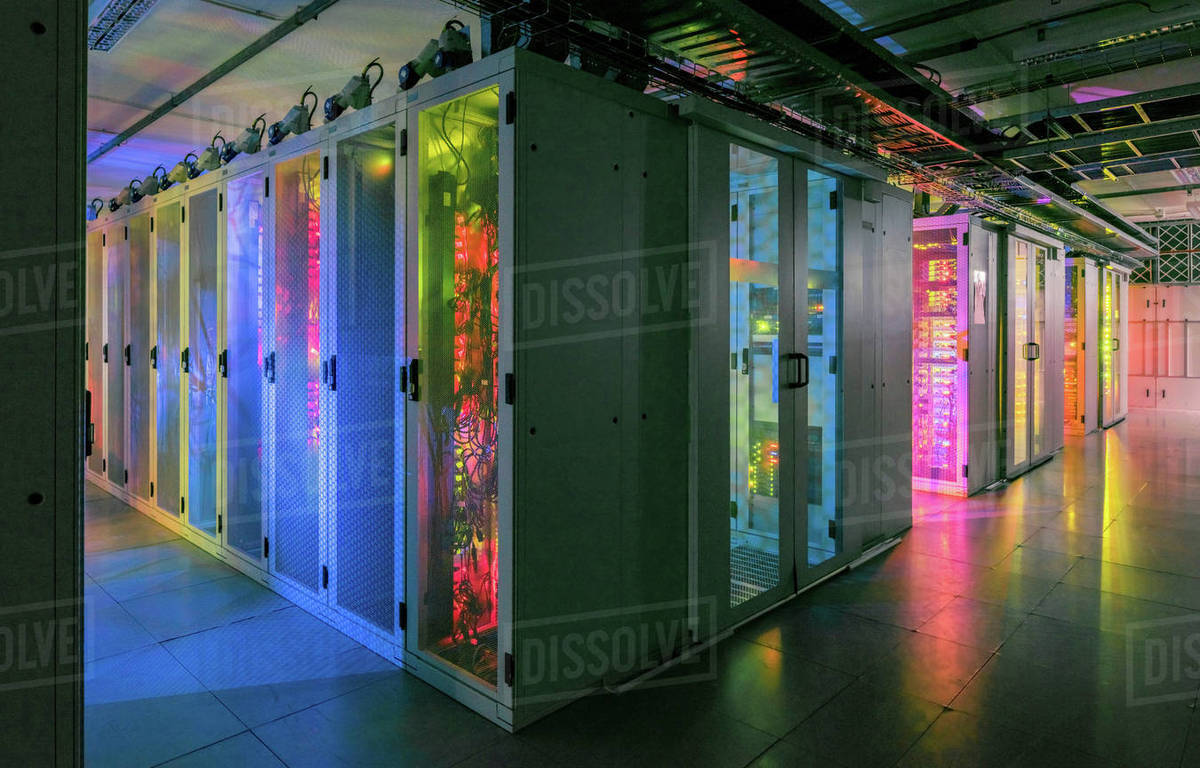 Corridors in data center - Stock Photo - Dissolve