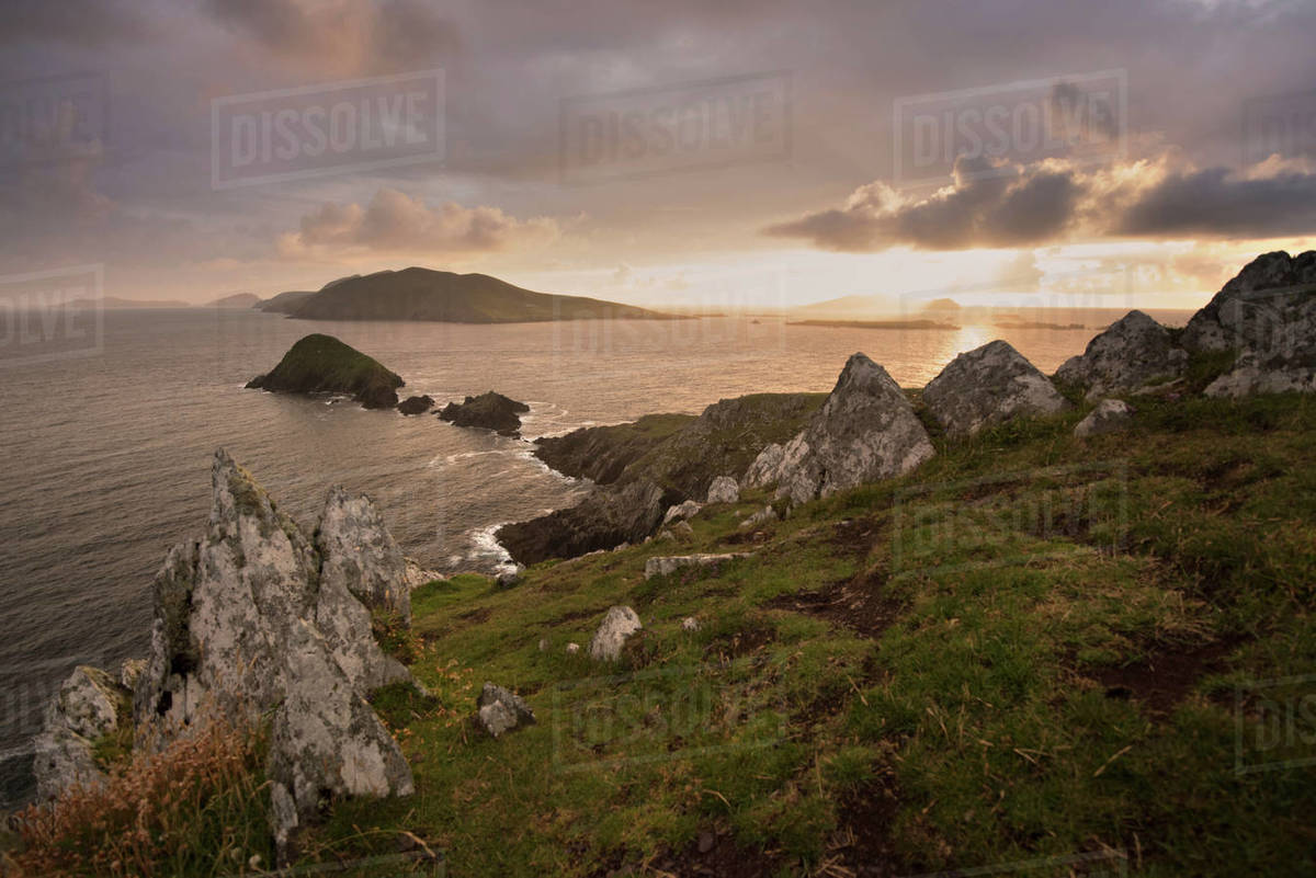 Dunmore Head and Blasket Islands, Dingle, Kerry, Ireland - Royalty-free ...