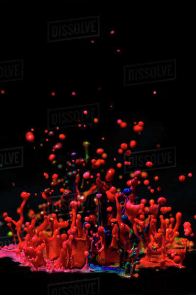 Paint Sculpture - High speed photography of splashes of red paint ...