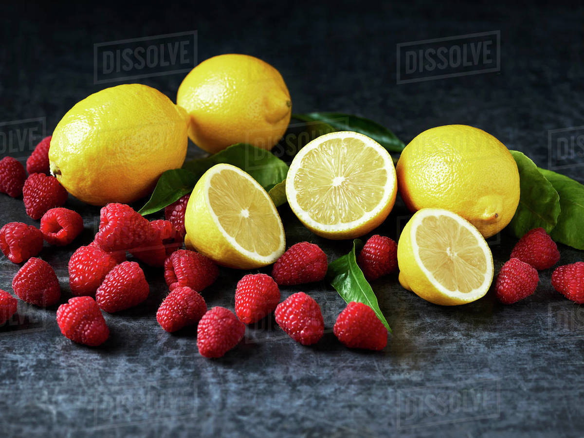 Lemons and Raspberries - Royalty-free Stock Photo | Dissolve