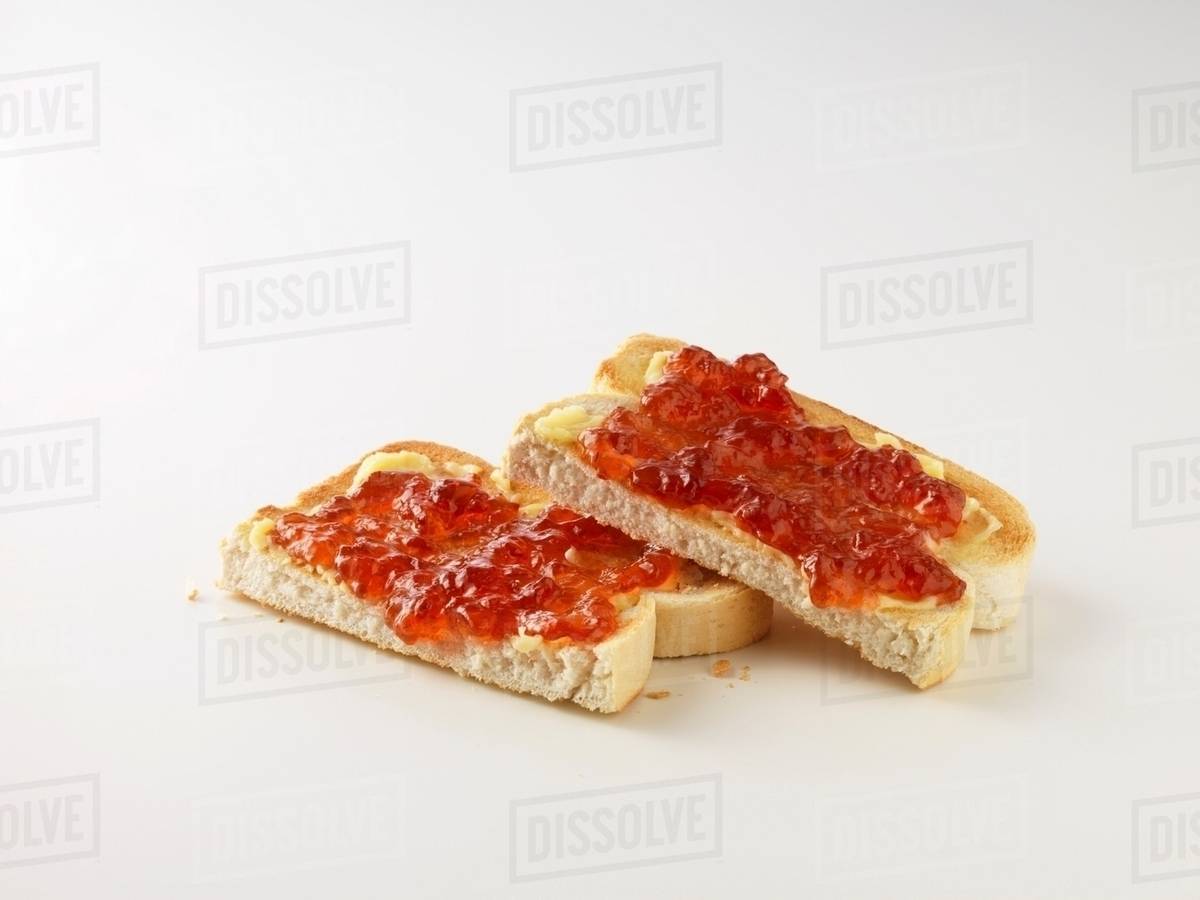 Toast with butter and jam - Royalty-free Stock Photo | Dissolve