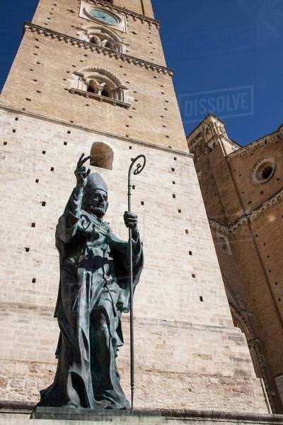 Statue and church tower in Chieti, Abruzzo, Italy - Royalty-free Stock ...