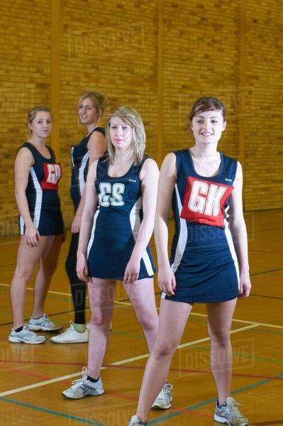 Portrait of netball team - Royalty-free Stock Photo | Dissolve