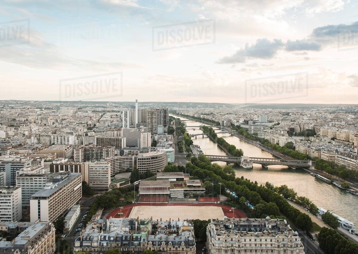 View from top of Eiffel Tower, Paris, France - Stock Photo - Dissolve