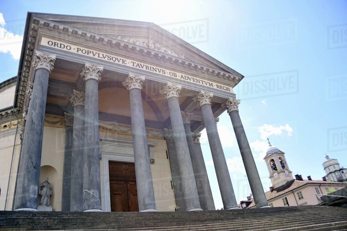 Gran Madre Church, Monte dei Cappuccini in background, Turin, Piedmont ...
