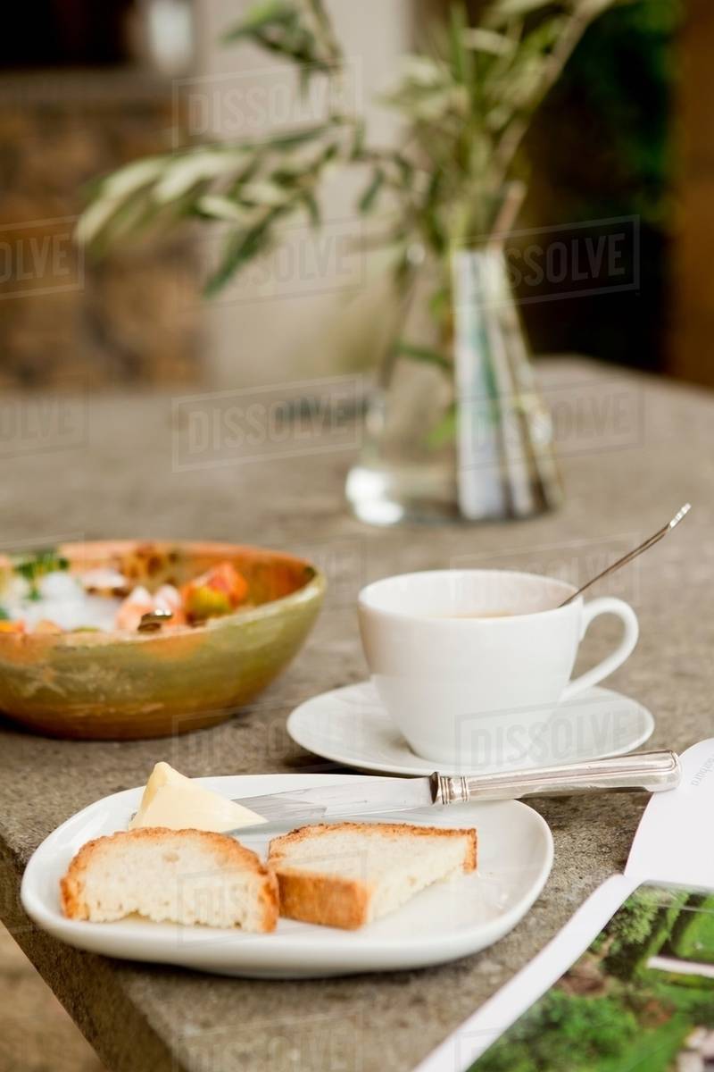 Table set with breakfast food - Royalty-free Stock Photo | Dissolve