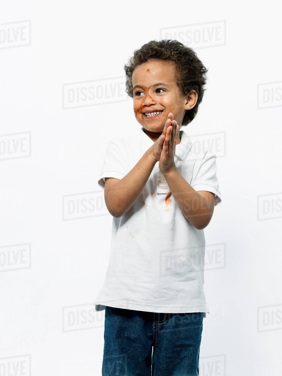 Boy playing with jam - Royalty-free Stock Photo | Dissolve