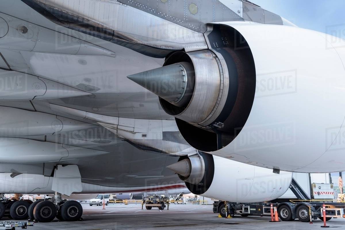 Detail of jet engine of A380 aircraft - Stock Photo - Dissolve