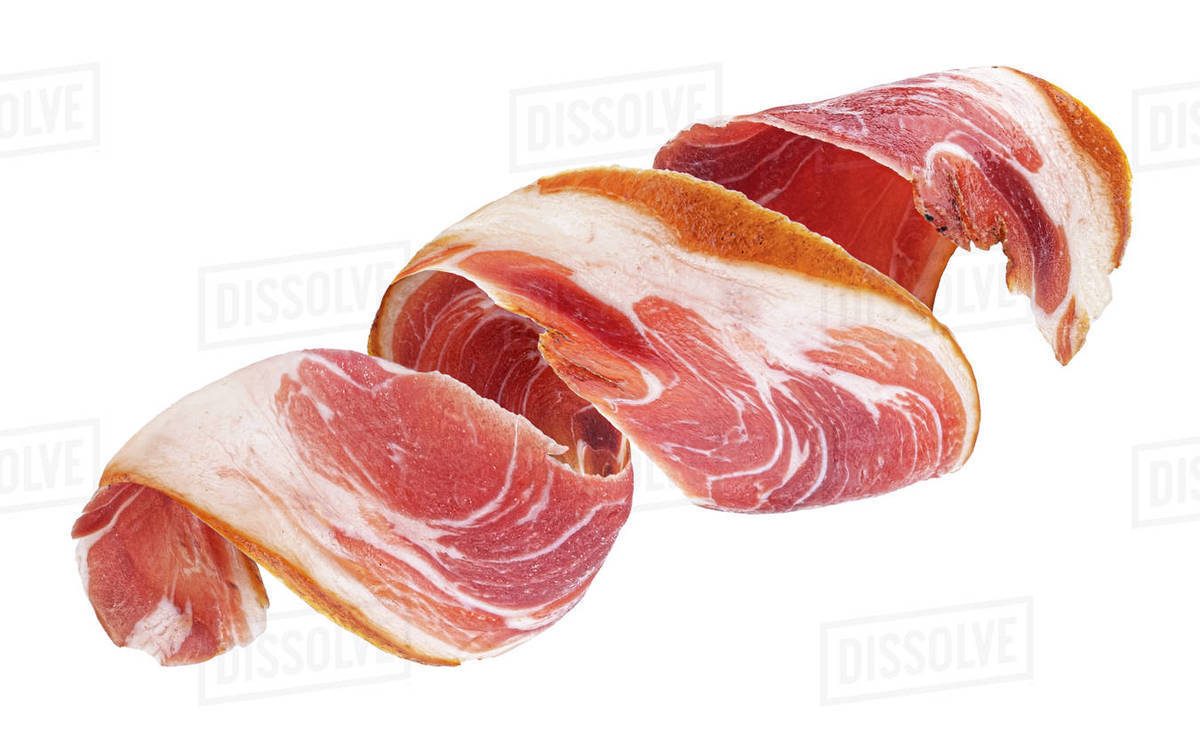 Bacon strip roll isolated on white background with clipping path ...