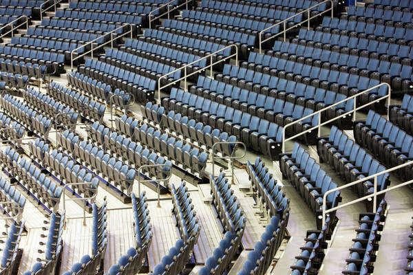 Bleachers in stadium, high angle view - Royalty-free Stock Photo | Dissolve