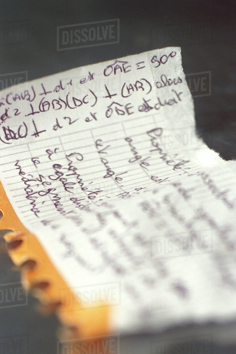 Piece of paper with handwritten notes - Royalty-free Stock Photo | Dissolve