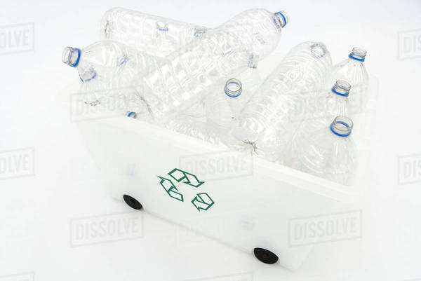 Plastic bottles in recycling bin - Royalty-free Stock Photo | Dissolve