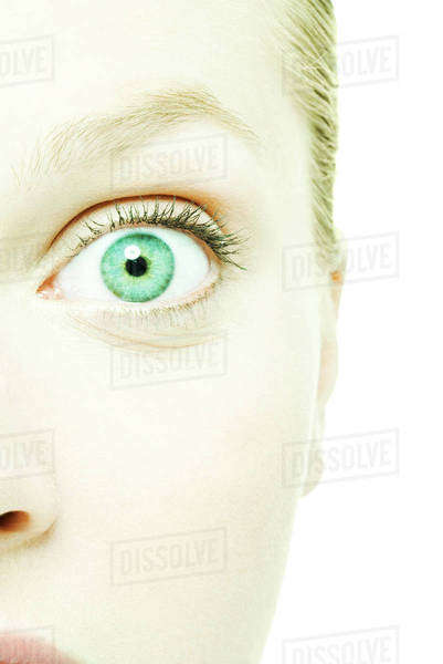 Teenage girl staring at camera, extreme close-up - Royalty-free Stock ...