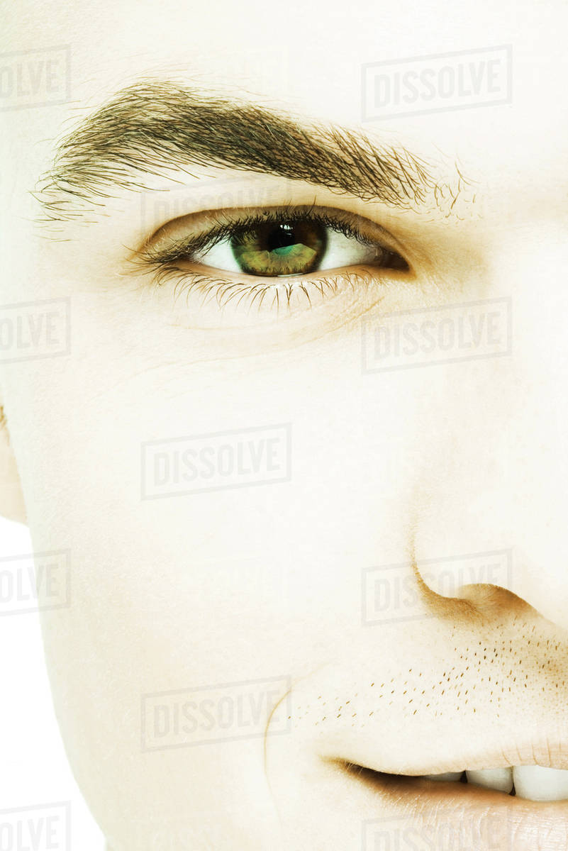 Young man's face, extreme close-up - Royalty-free Stock Photo | Dissolve