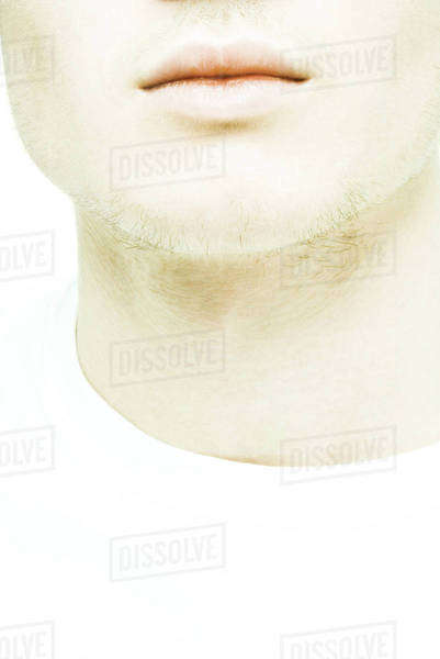 Young man's lower face, extreme close-up - Royalty-free Stock Photo ...