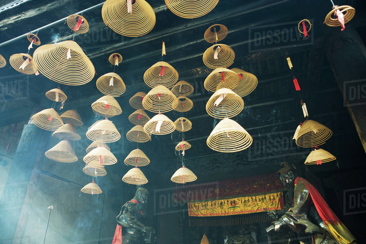 Incense hanging from ceiling in Chinese temple - Royalty-free Stock ...