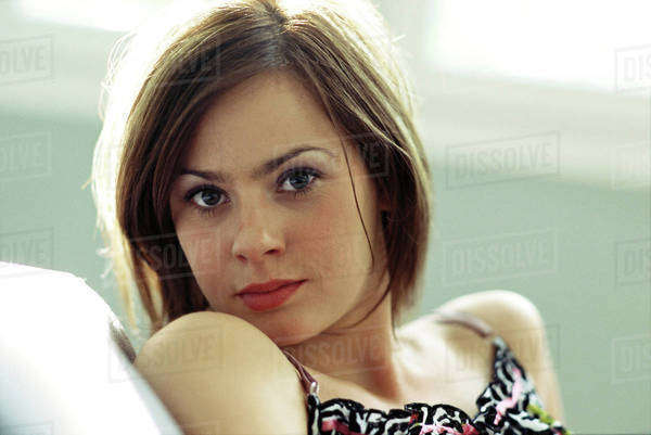 Female looking at camera, close-up, portrait - Royalty-free Stock Photo ...