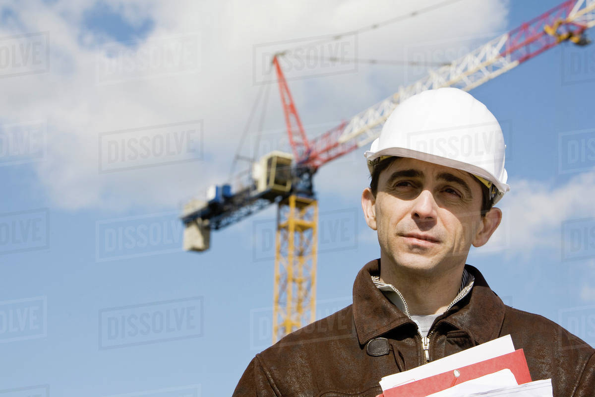 Property developer in hard hat, portrait - Royalty-free Stock Photo ...