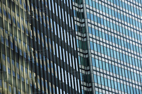 High rise office buildings side by side, cropped - Royalty-free Stock ...