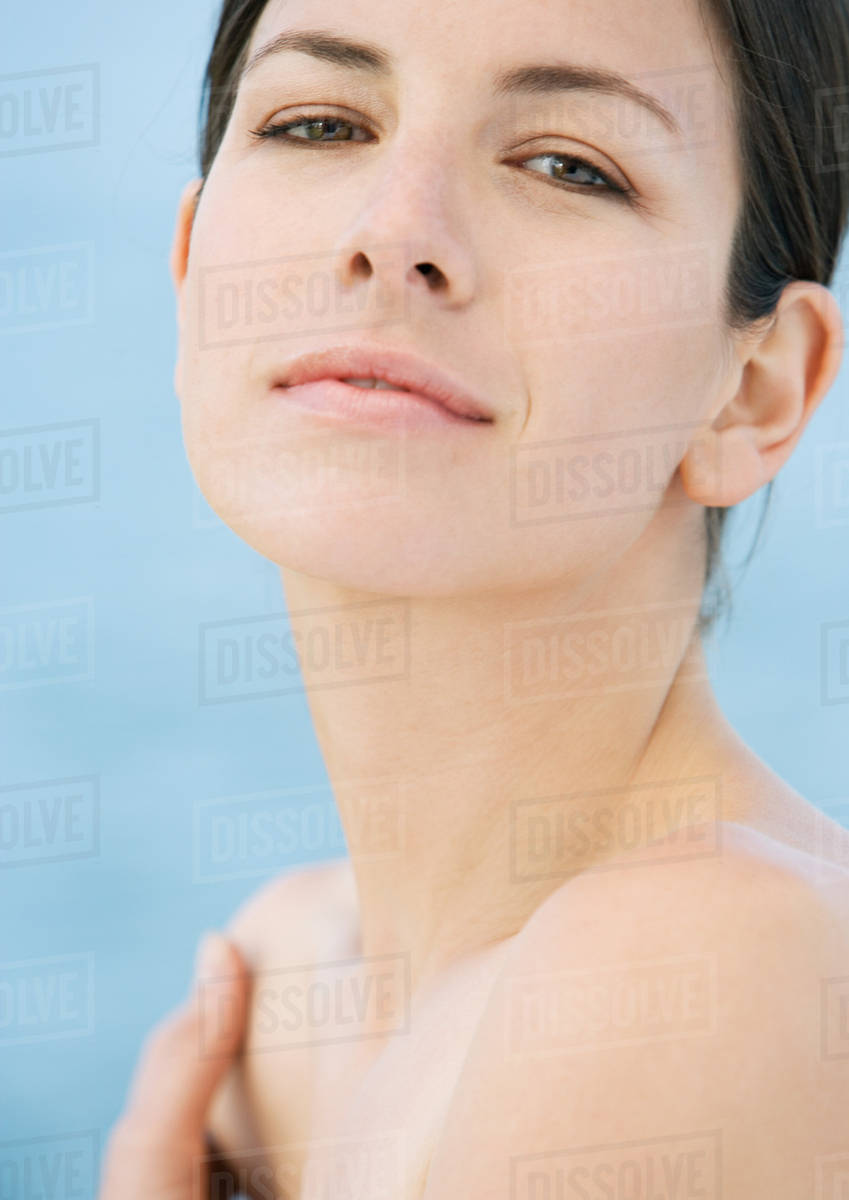Woman with bare shoulders, portrait - Stock Photo - Dissolve