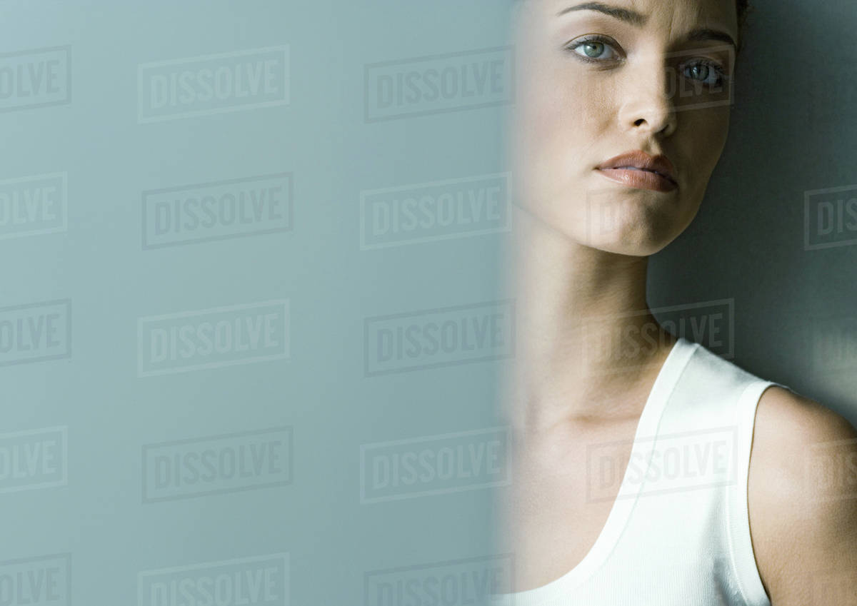 Woman furrowing brow - Royalty-free Stock Photo | Dissolve