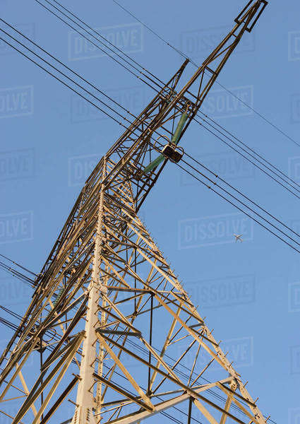 Electric pylon, low angle view - Royalty-free Stock Photo | Dissolve