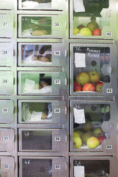 Food lockers in self-serve grocery - Royalty-free Stock Photo | Dissolve