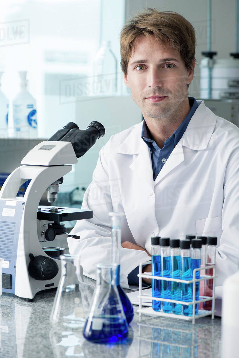 Scientist in laboratory, portrait - Royalty-free Stock Photo | Dissolve