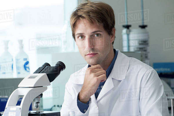Scientist in lab, portrait - Stock Photo - Dissolve